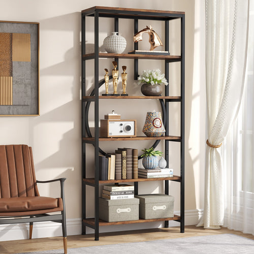 Tribesigns 6-Tier Bookshelf, 70.9" Industrial Bookcase Display Shelf ...