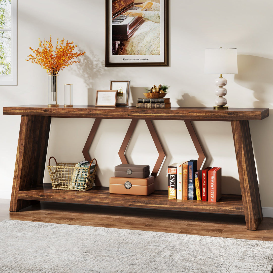 70.9-Inch Console Sofa Table with Storage for Entryway Living Room ...