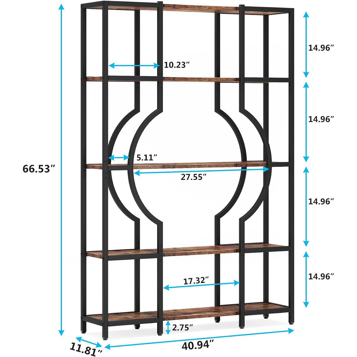 Tribesigns Bookshelf, 5-Tier Bookcase Shelving Unit for Home Office ...