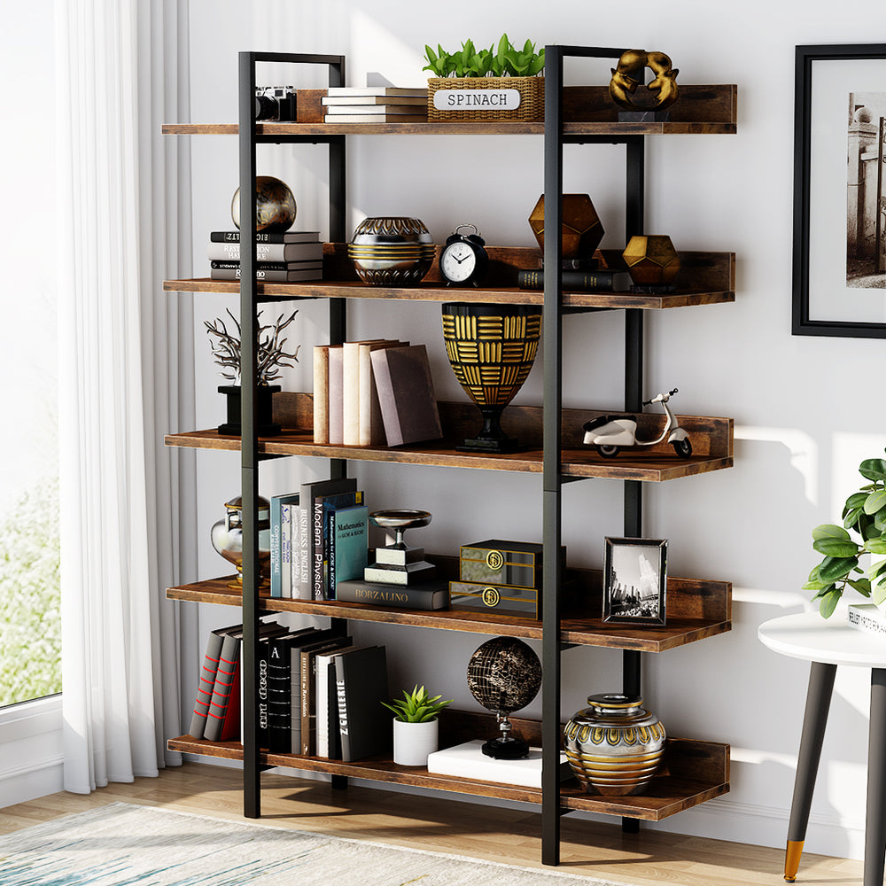 Tribesigns 5-Tier Industrial Bookshelf and Display Rack-Tribesigns