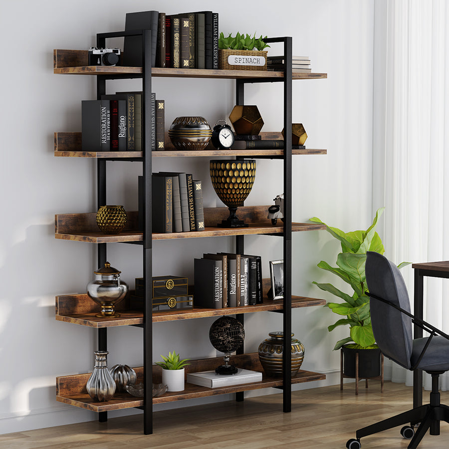 Tribesigns 5-Tier Industrial Bookshelf and Display Rack-Tribesigns