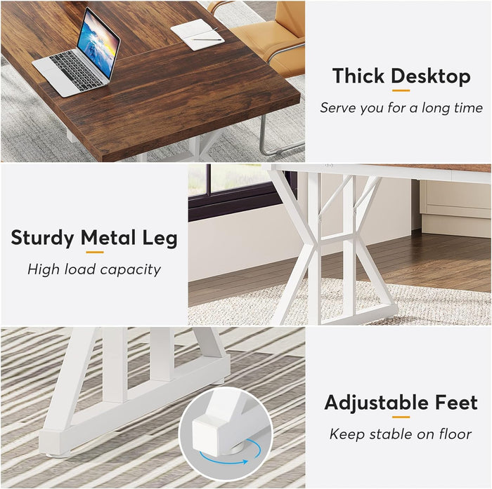 Tribesigns 63-Inch Executive Office Desk, Minimalist Laptop Study & Wr ...